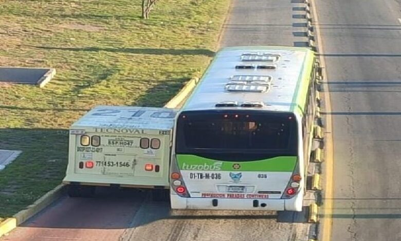 Chocan camión de valores y unidad de Tuzobùs en Pachuca – News Hidalgo Chocan camión de valores y unidad de Tuzobùs en Pachuca – News Hidalgo